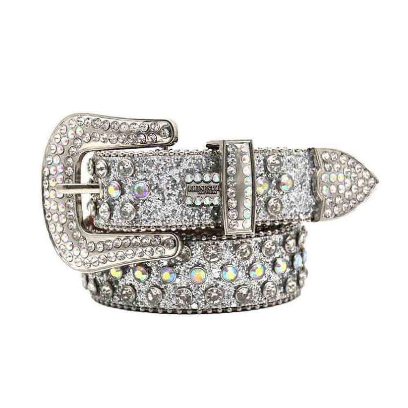 Grey Strap With Multi Studded Rhinestone BB Belt – Rhinestone Belt Store