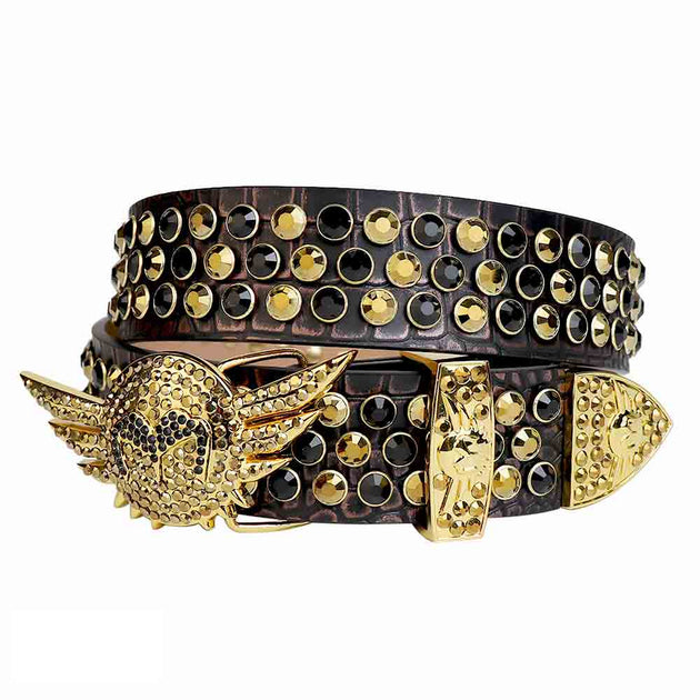 Shop Angel Wings Diamond Rhinestone Belts | Bling & Hip Hop Style ...