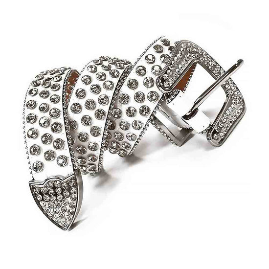 White Strap With Diamond White Studded Rhinestone Belt – Rhinestone ...