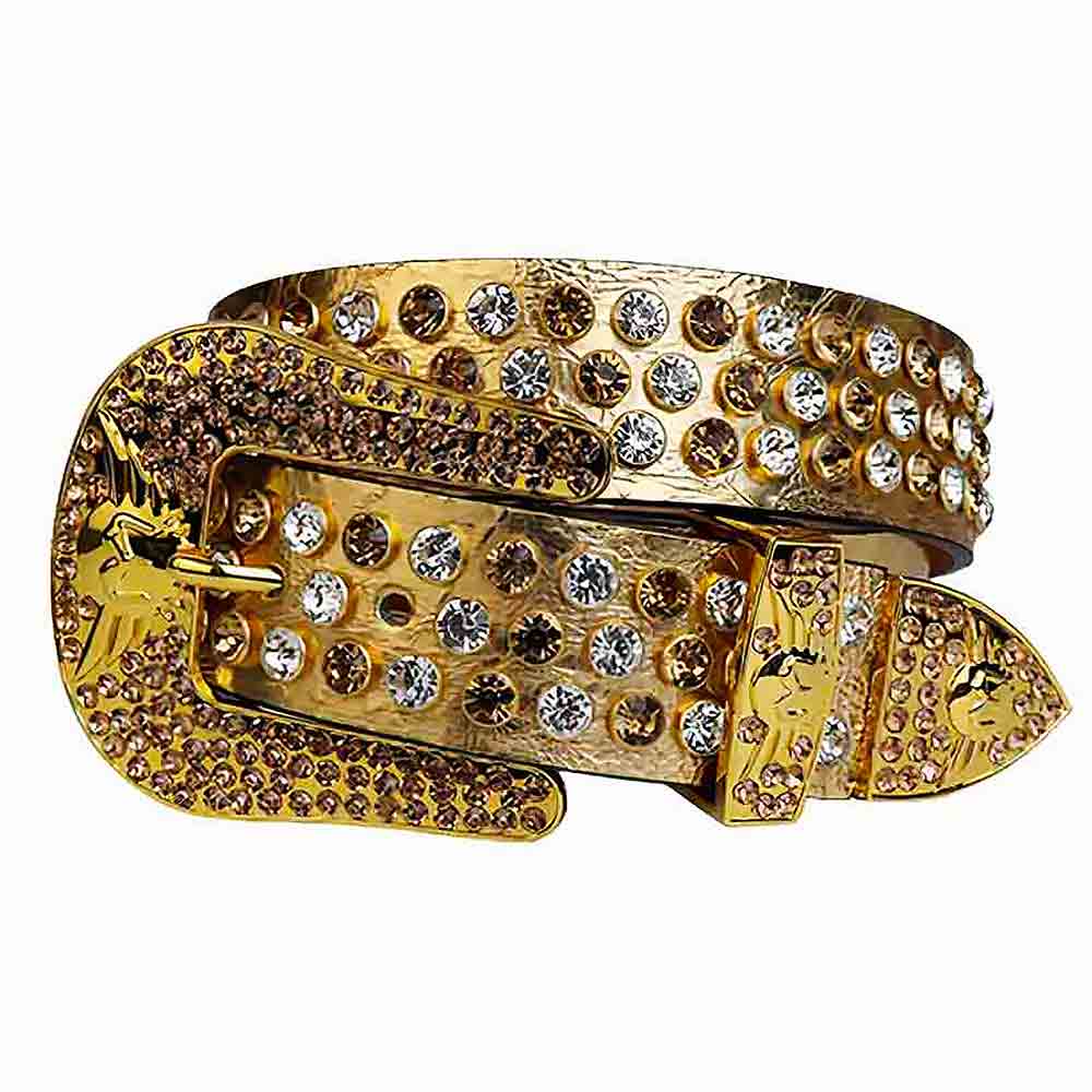 Antique Gold Strap With Red & Transparent Studded Rhinestone Belt ...